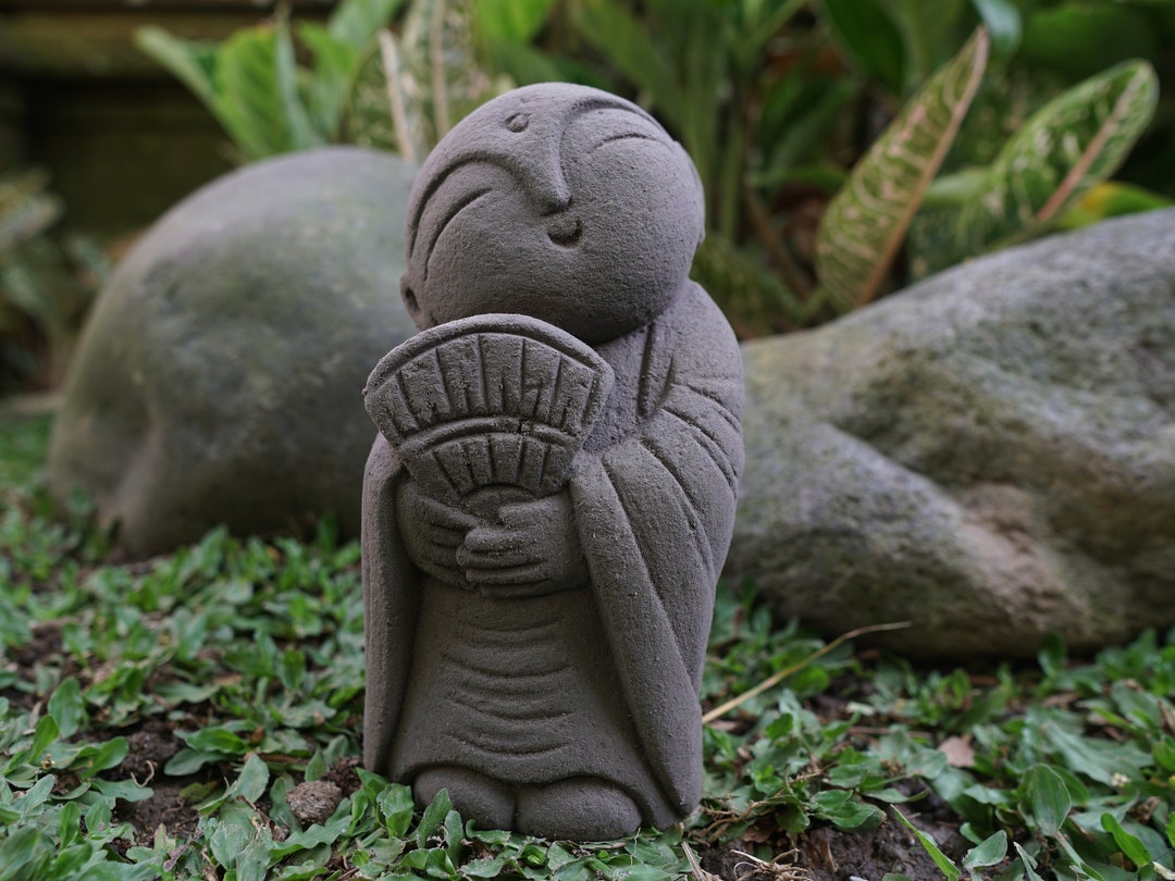 Jizo Sculpture, Stone Statue, Japanese Jizo, Stone Carving, Handmade ...