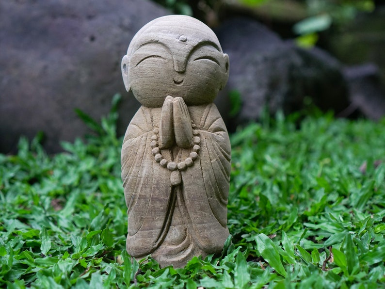Jizo Sculpture 7.8” Inch/20 Cm, Jizo Stone, Jizo Statue, Stone Statue ...