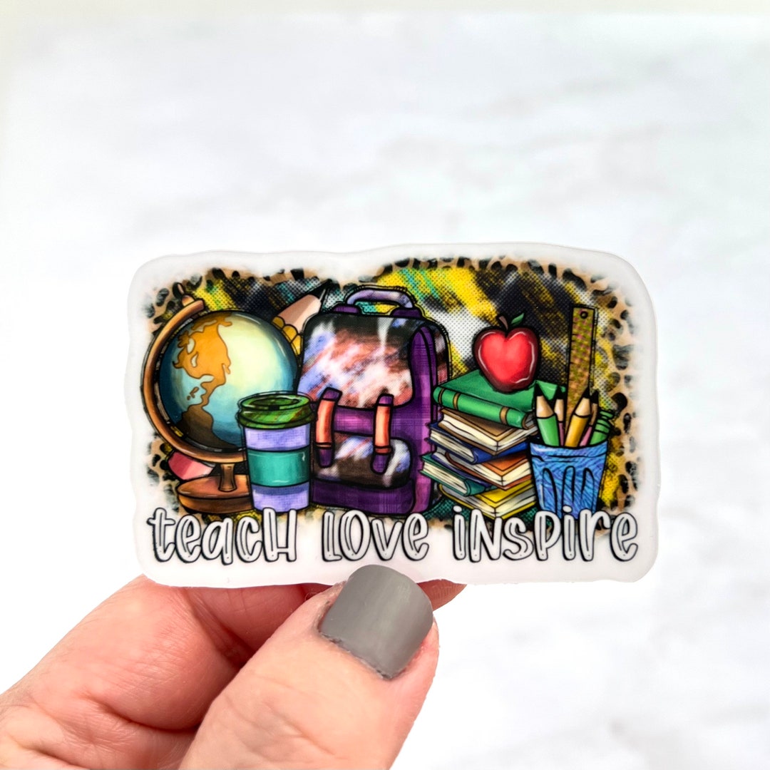 Teacher Sticker, Teach Love Inspire Decal, Teacher Appreciation ...