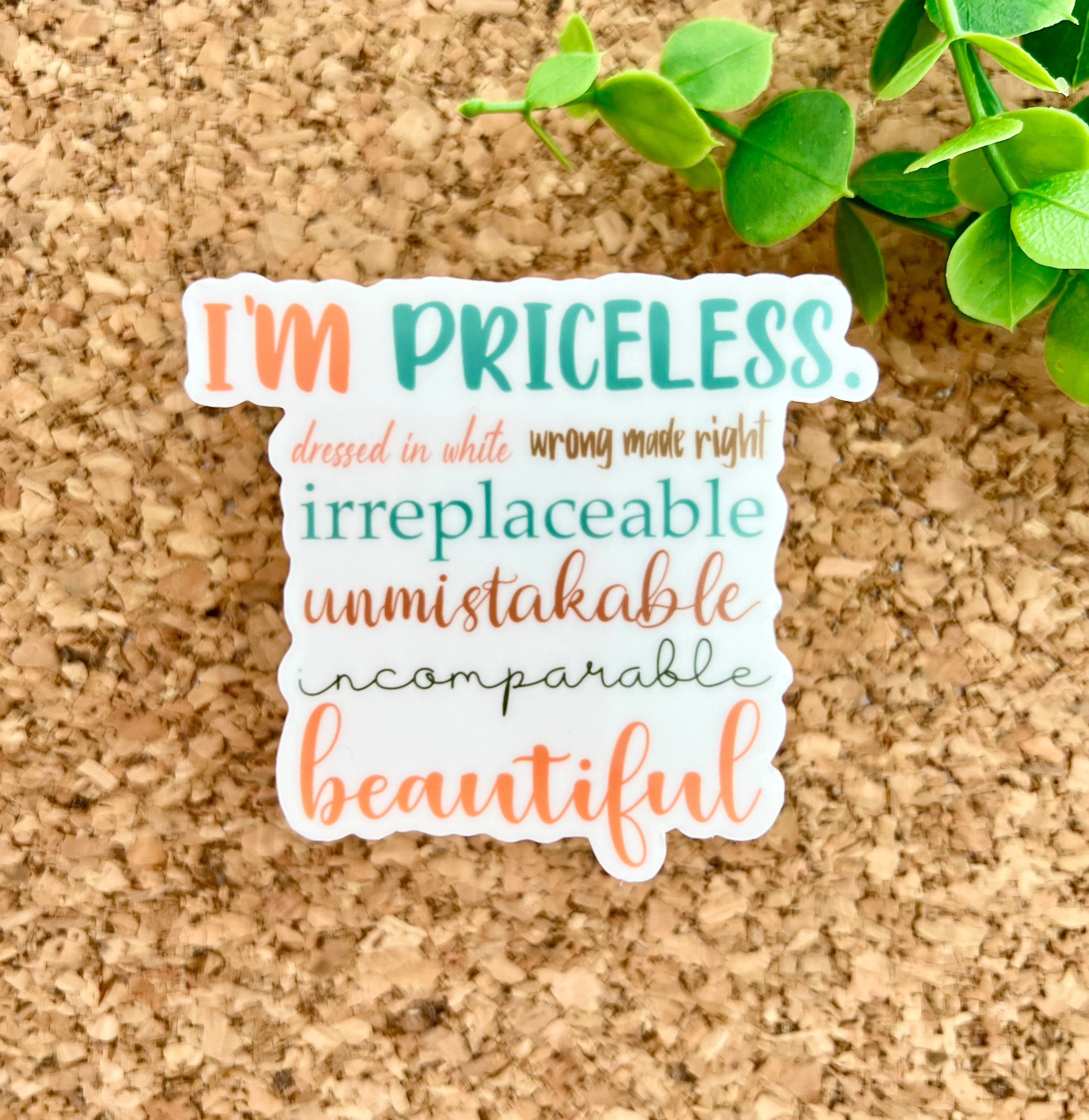 Christian Quote Sticker Priceless Sticker Best Friend Gift | Etsy