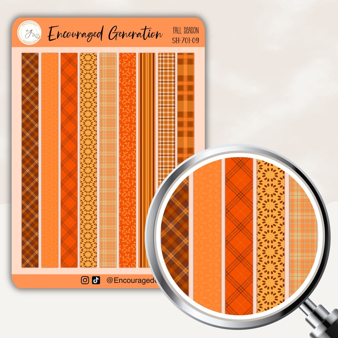 Autumn Pumpkin Fall Plaid Pattern Washi Tape, Fall Harvest Pumpkin ...