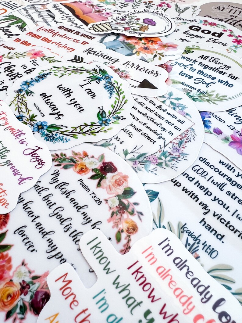 50 Bible Verse Vinyl Sticker Pack Faith Sticker Pack - Etsy