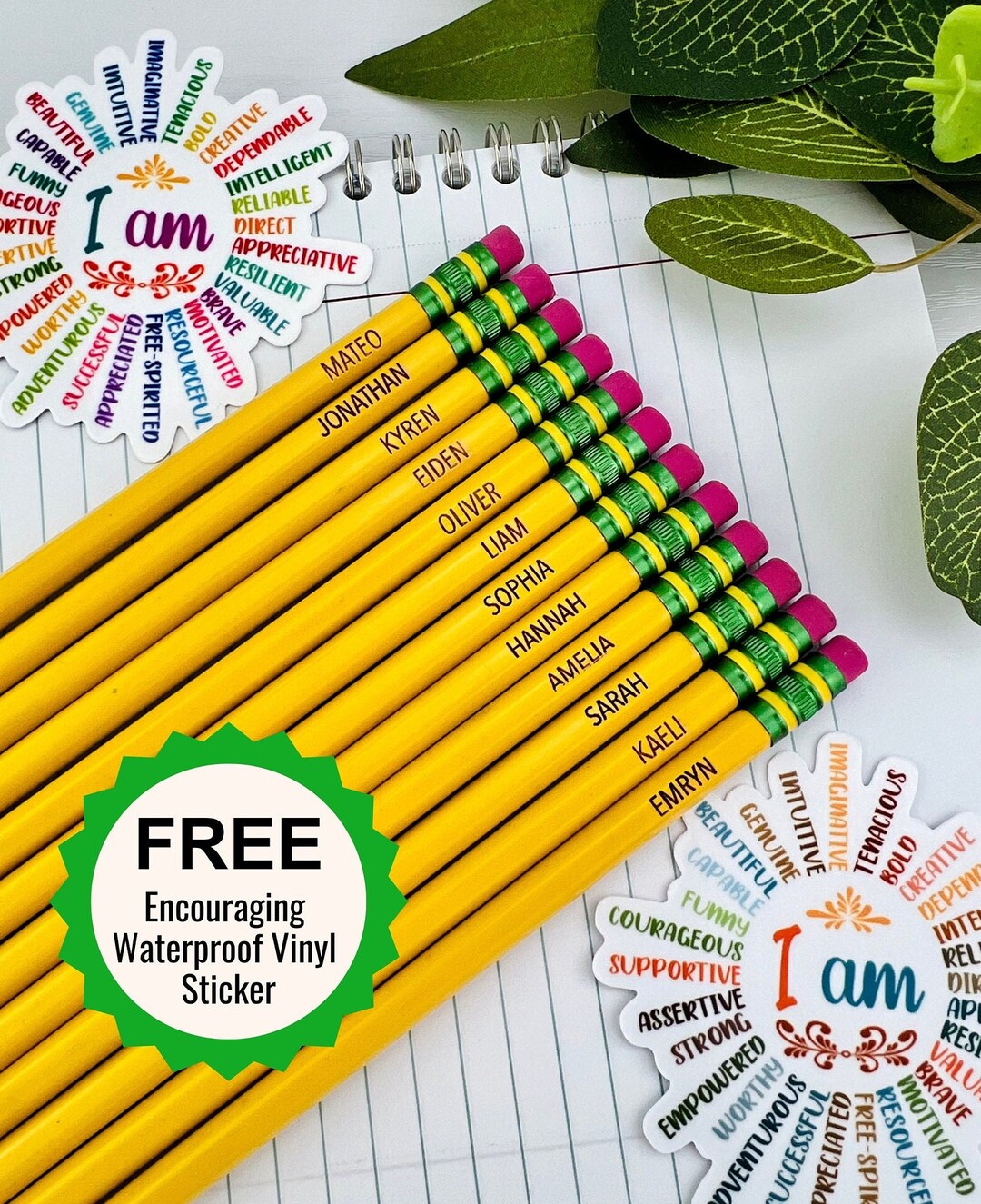 Back to School Personalized Pencil Set, Custom Engraved Name Pencil ...