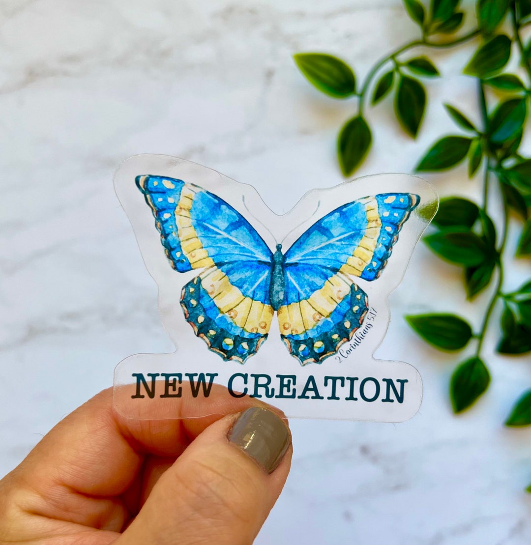 New Creation Sticker, Christian Sticker, Bible Verse CLEAR Vinyl ...