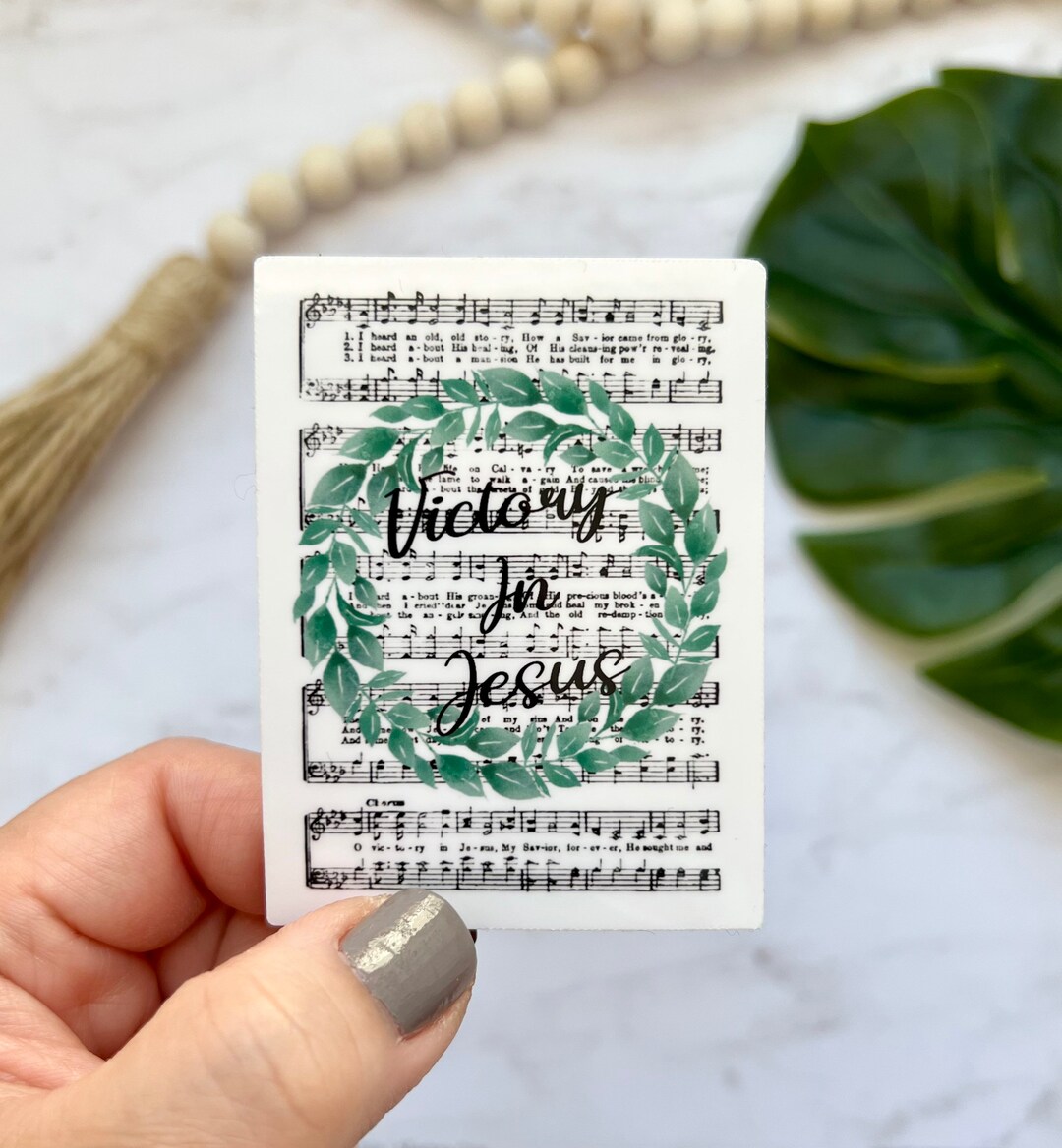 Victory in Jesus Sticker, Christian Hymn Sheet Music, Christian Label ...