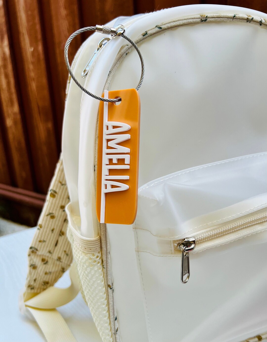 Custom Kids Backpack Keychain Acrylic Tag, Personalized Luggage Tag ...