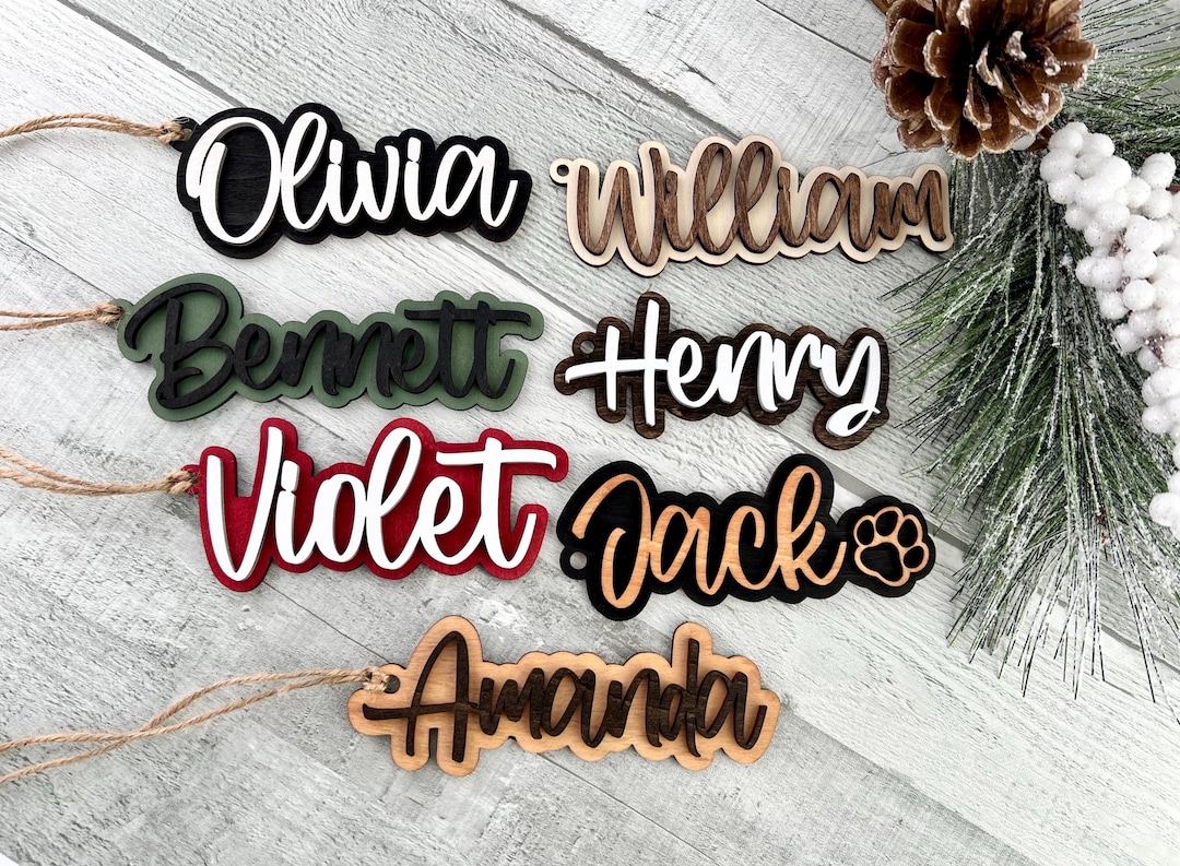 Personalized Stocking Name Tags, Wooden Christmas Stocking Family Name ...