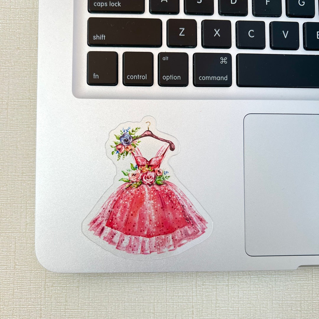 Red Dress Sticker, Laptop Sticker, Water Bottle CLEAR Sticker ...