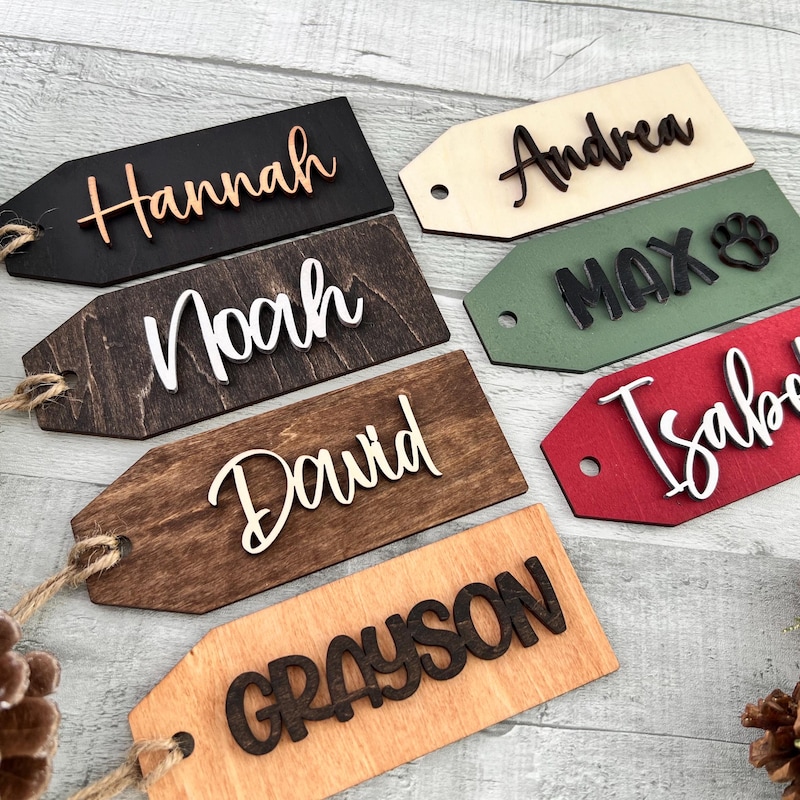 Wooden Name Tags - Etsy