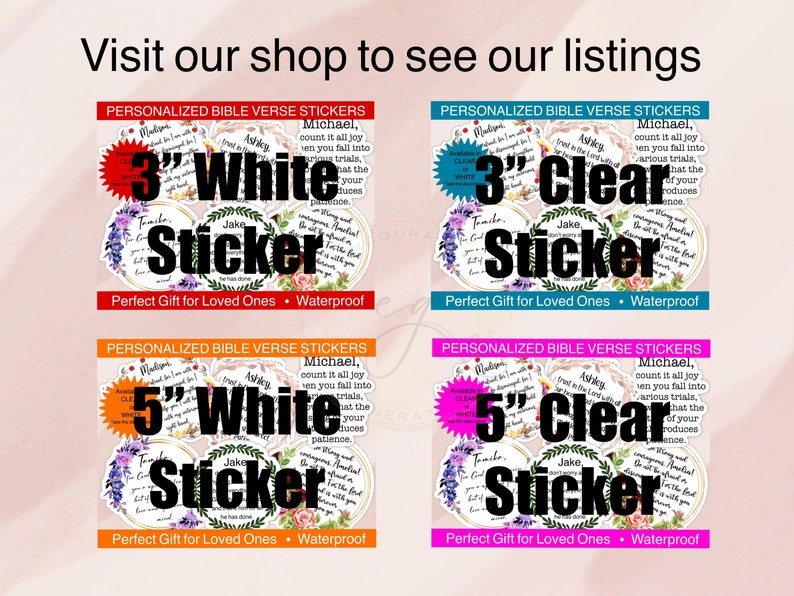PERSONALIZED CLEAR Bible Verse Sticker 5 INCH Clear Sticker - Etsy