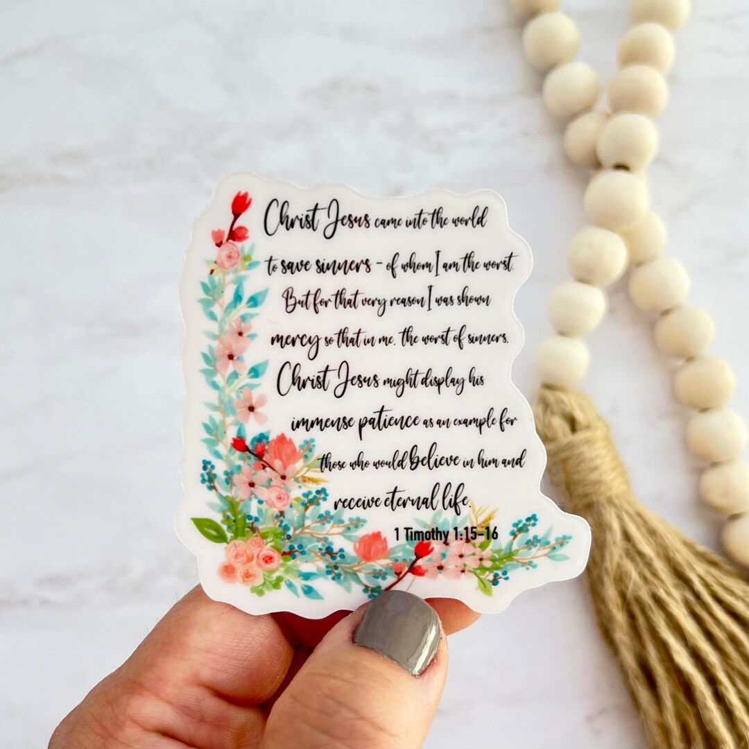 Christian Scripture Bible Verse Journal Vinyl Sticker, Christ Jesus ...