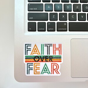 Faith Over Fear Sticker, Christian Sticker, Bible Verse Stickers, Best ...