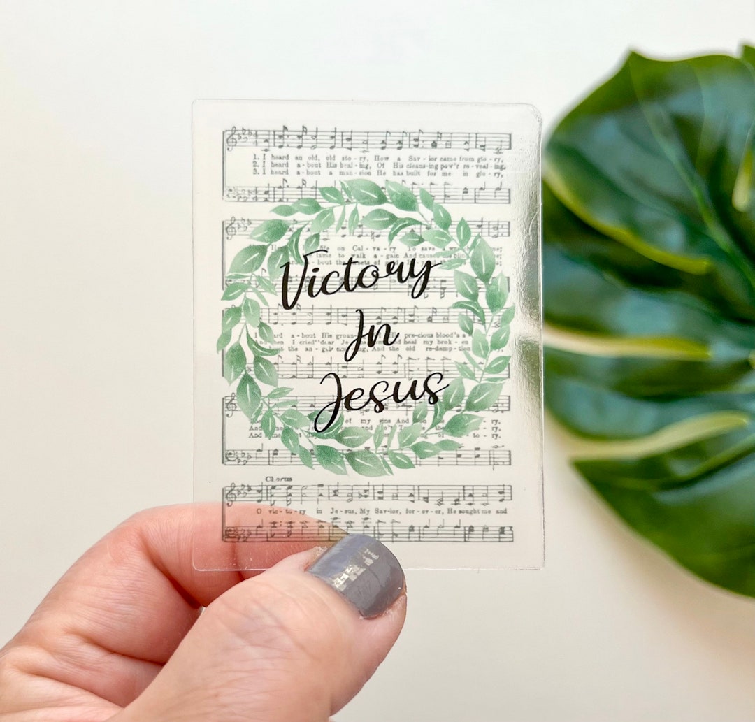 Victory in Jesus Sticker, Christian Hymn Sheet Music, Christian Label ...