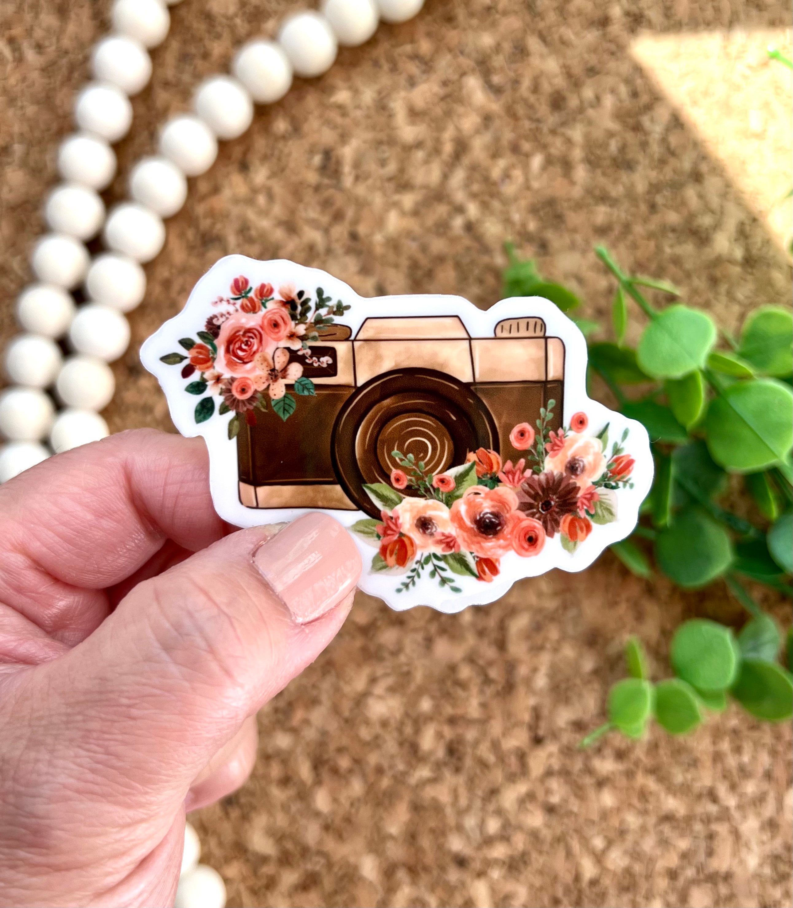 Floral Camera Sticker Photography Sticker Flower Camera | Etsy