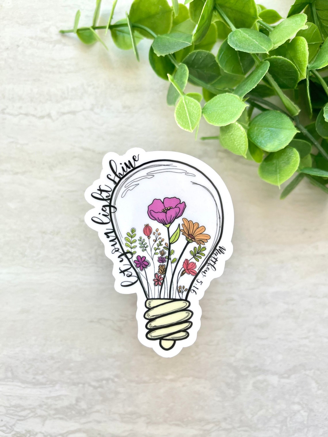 Let Your Light Shine Vinyl Sticker Christian Quote Scripture Label ...