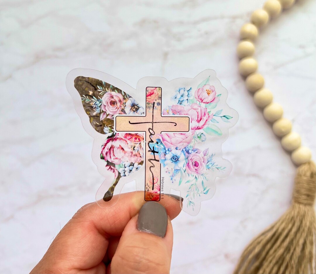 Faith Christian CLEAR Sticker, Christian Decal, Bible Journal Sticker ...