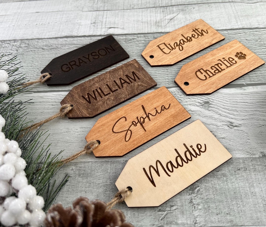 Personalized Stocking Name Tags, Wooden Christmas Stocking Family Name ...