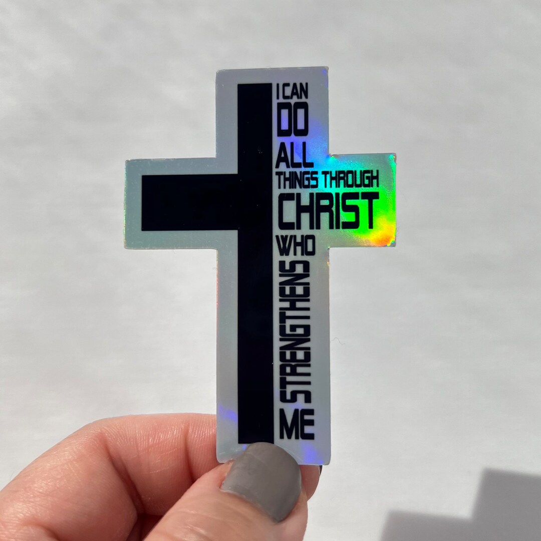 Holographic Sticker, I Can Do All Things Sticker, Suncatcher Sticker ...