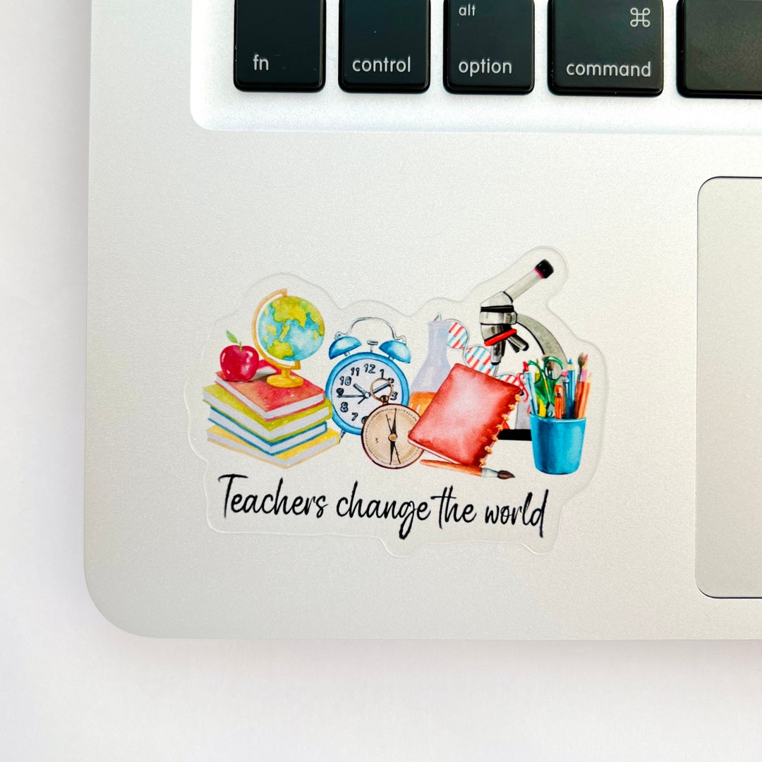 Teacher Sticker, Teacher Change the World CLEAR Decal, Teacher ...