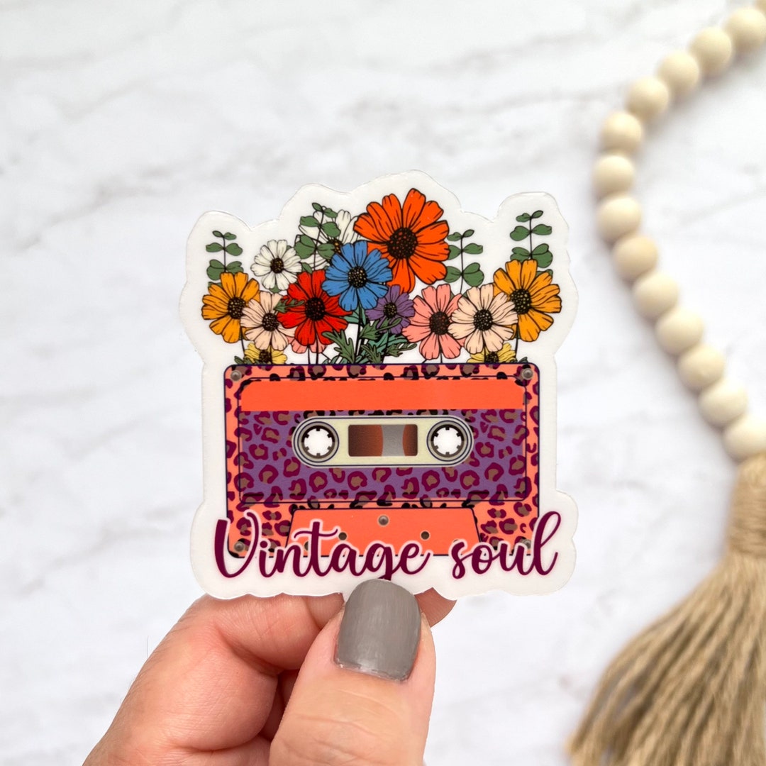 Vintage Soul Cassette Tape Sticker, Floral Cassette Tape Retro Sticker ...