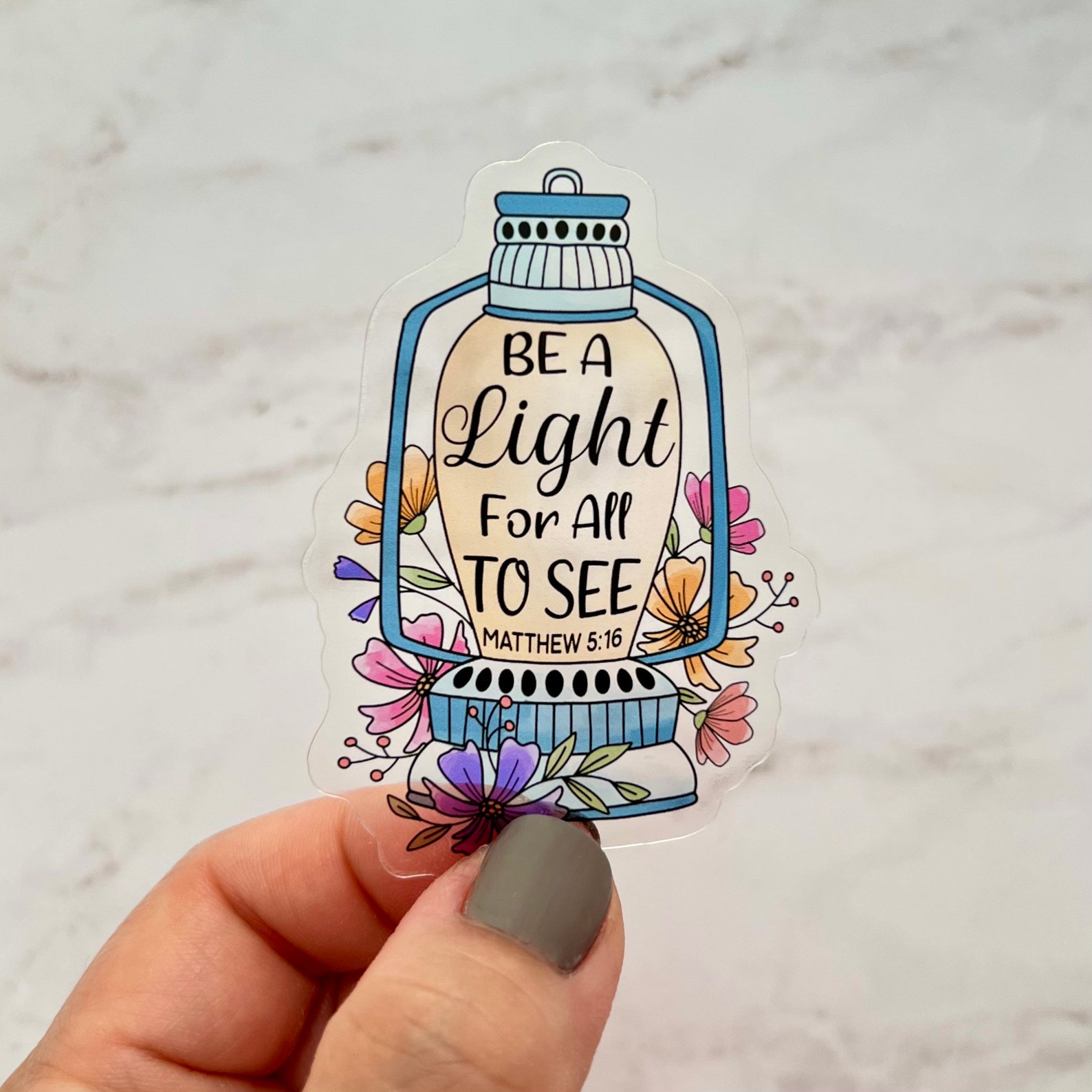 Christian Sticker, Be A Light CLEAR Sticker, Bible Verse Stickers ...