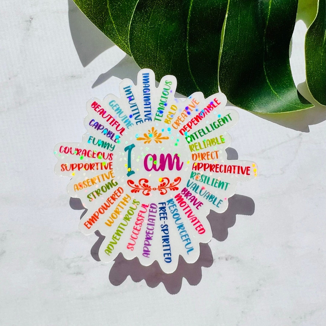 You Are Holographic Vinyl Colorful Sticker, I Am Sticker, Affirmation ...