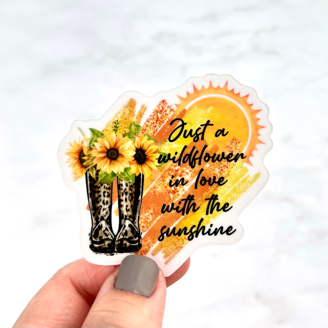 Wildflower Sticker, Just A Wildflower Cute Vinyl Sticker, Laptop ...