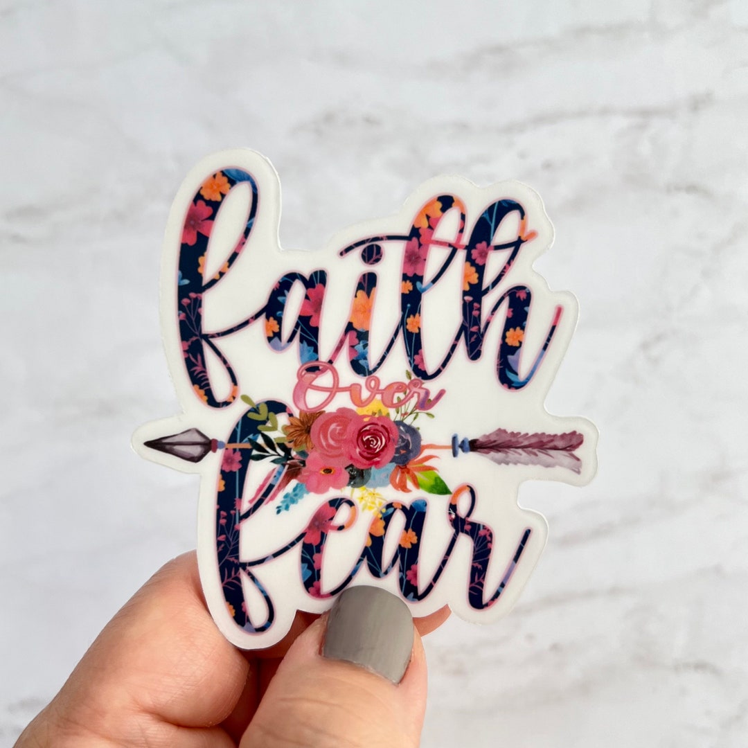 Faith Over Fear Sticker, Christian Sticker, Bible Verse Stickers ...