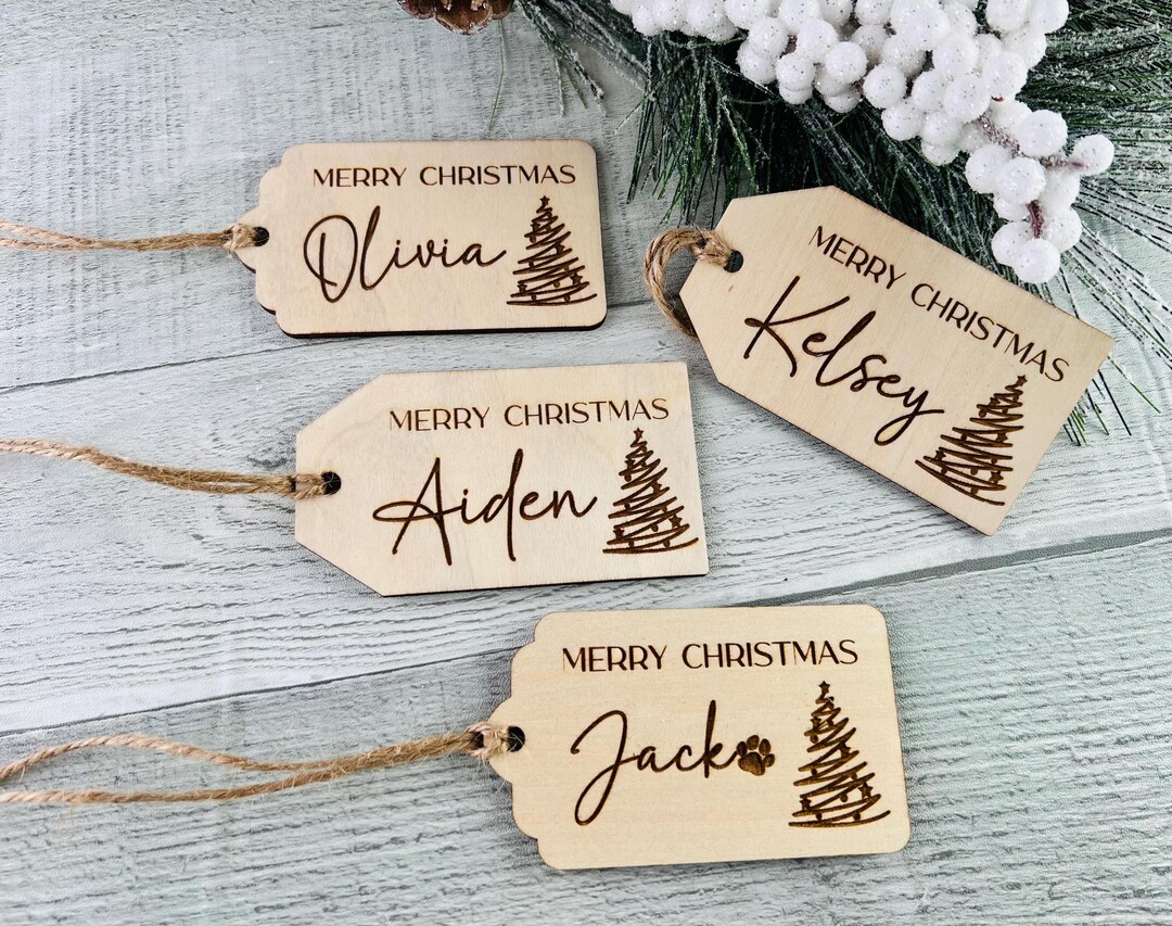 Personalized Stocking Name Tags, Wooden Christmas Stocking Family Name ...