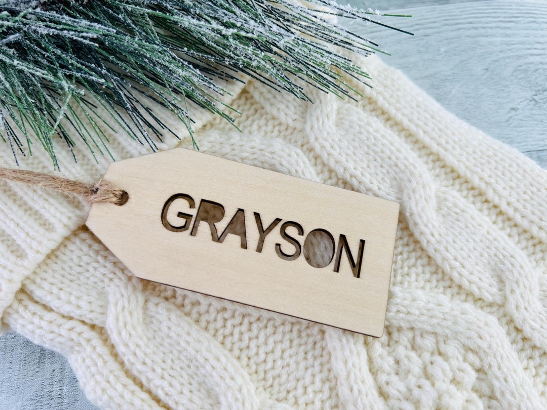 Personalized Stocking Name Tags, Wooden Christmas Stocking Family Name ...