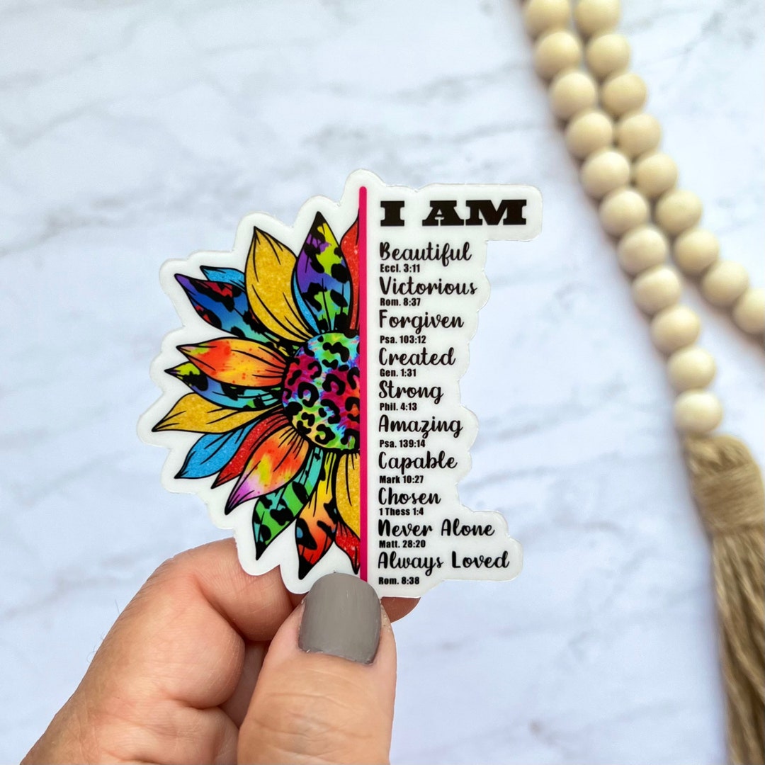 You Are Bible Verse Sticker, Colorful Self Affirmation Sticker ...