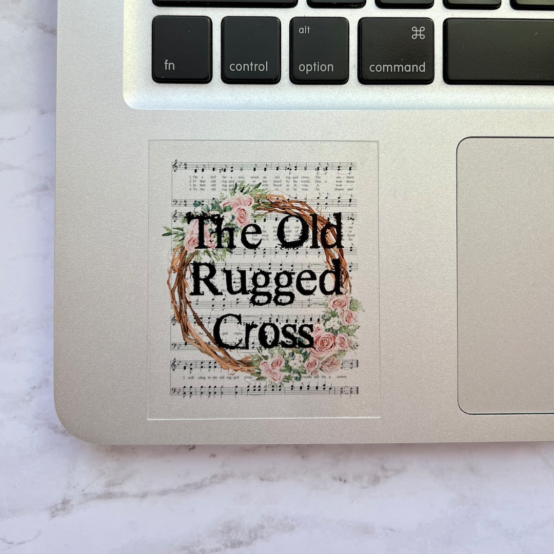 The Old Rugged Cross Sticker, Christian Hymn Sheet Music CLEAR Vinyl ...