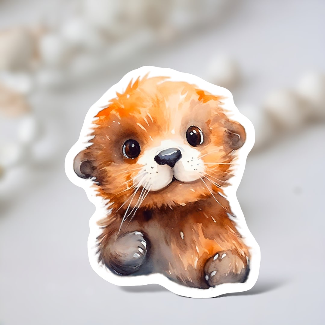 Cute Otter Sticker, Mini Otter Sticker, Kids Gift, Cute Animal Sticker ...