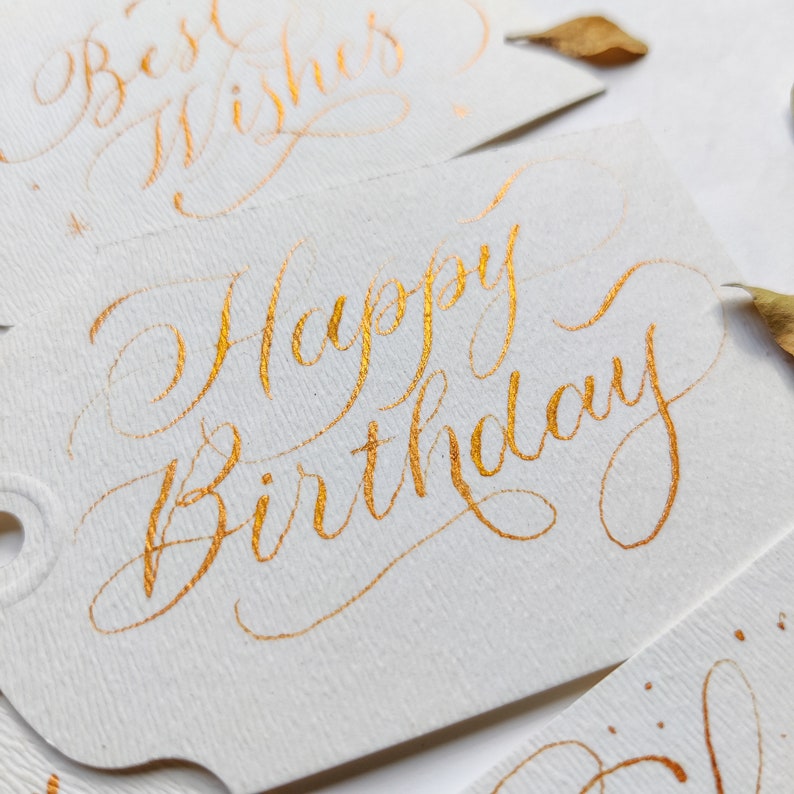 Handwritten Calligraphy Gift Tags for Birthdays, Travels, Events ...