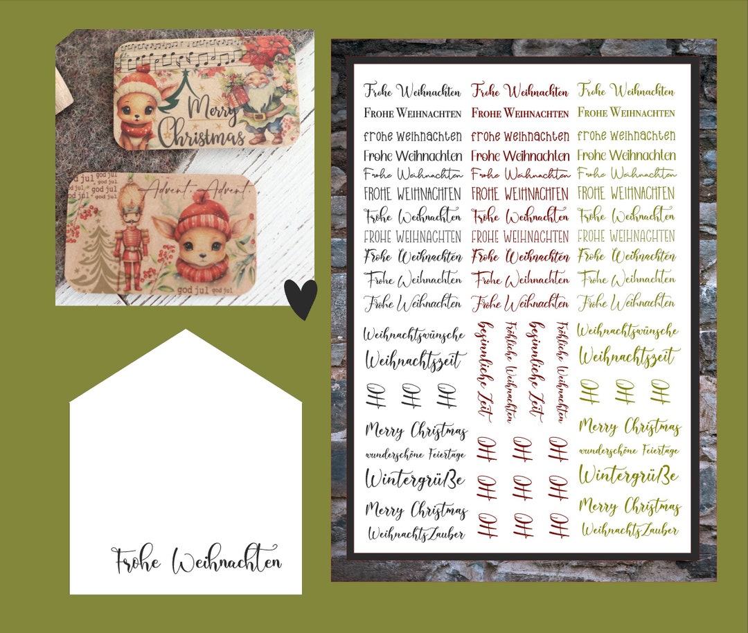 A4 Weihnachten Rub Sticker Raysin Rub Transfer Sticker - Etsy.de