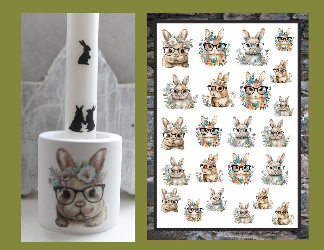 A4 Easter Bunny Rub Sticker Raysin Easter Rub Transfer - Etsy