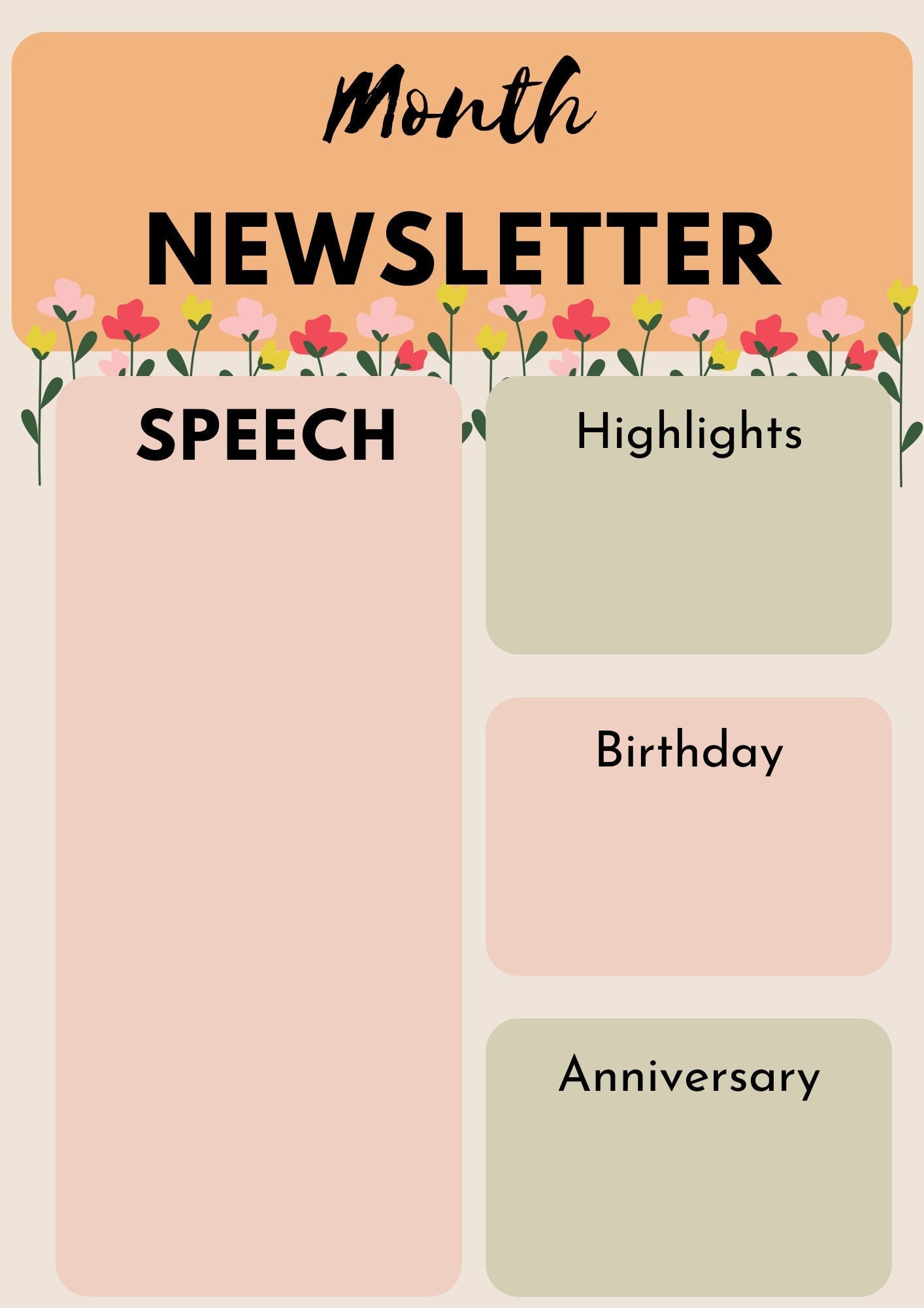Editable and Printable Newsletter - Etsy