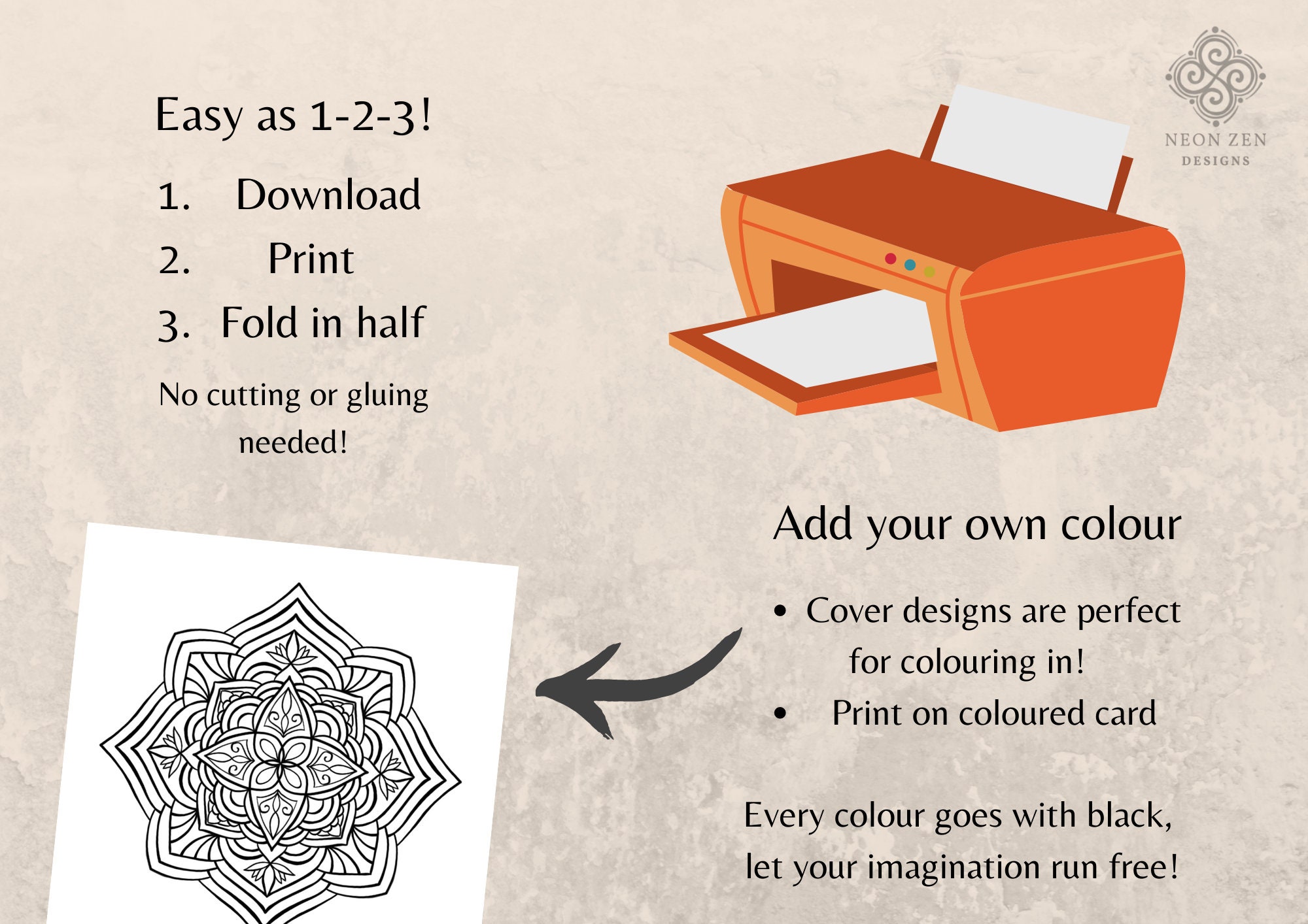 PRINTABLE DIY Greeting Card Adult Colouring Sheet Print at - Etsy