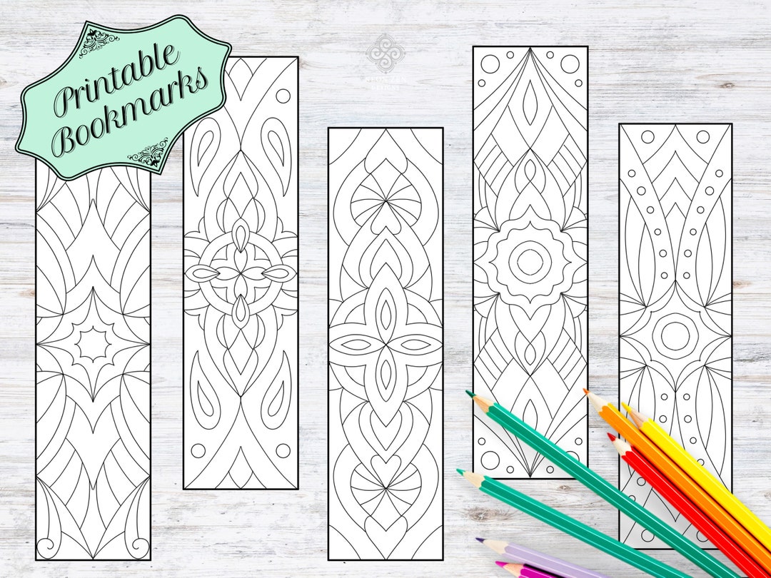PRINTABLE 5 Mandala Colouring Bookmarks, Mini Colouring Book, DIY ...