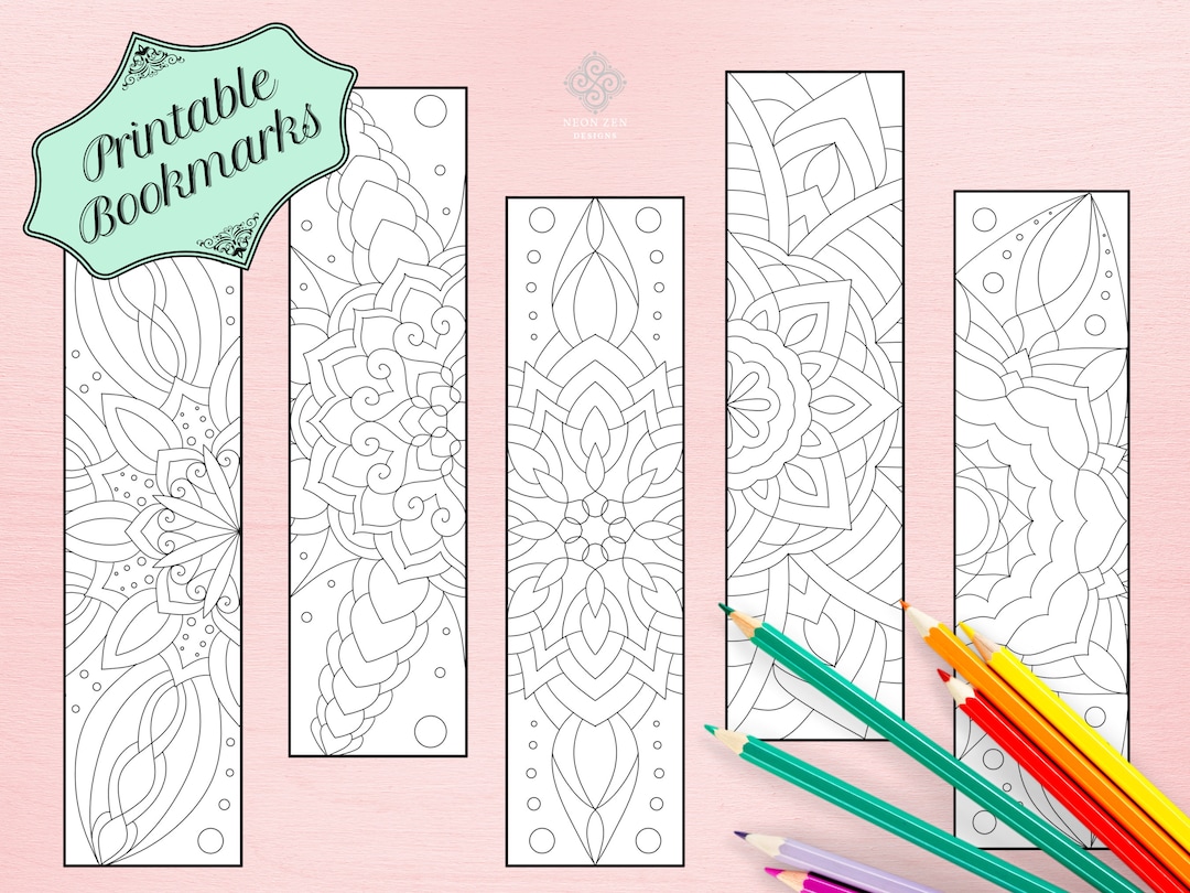 PRINTABLE Mandala Bookmarks, DIY Colouring Bookmarks, Mini Colouring ...