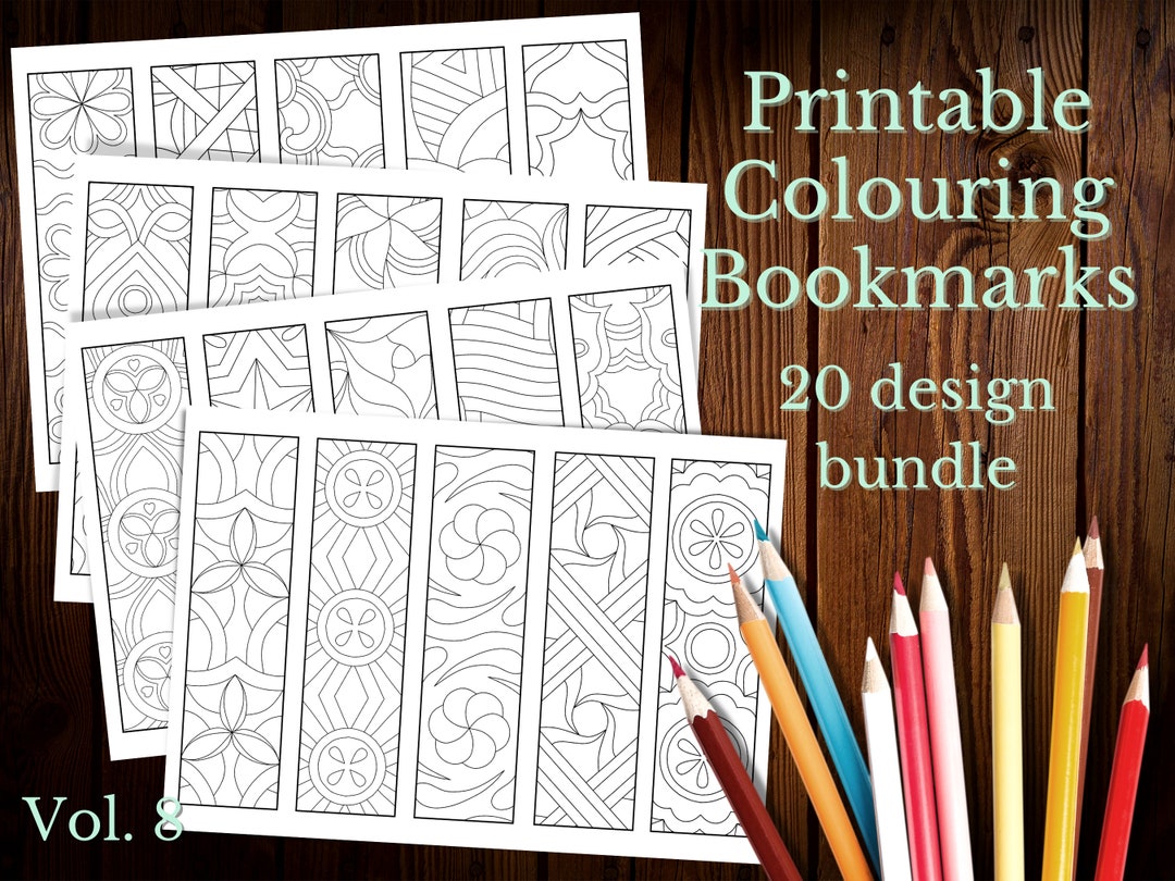 PRINTABLE Bookmarks Bundle of 20 Colouring Bookmarks Last - Etsy