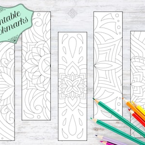PRINTABLE Mandala Colouring Bookmarks, DIY Printable Bookmark Set ...