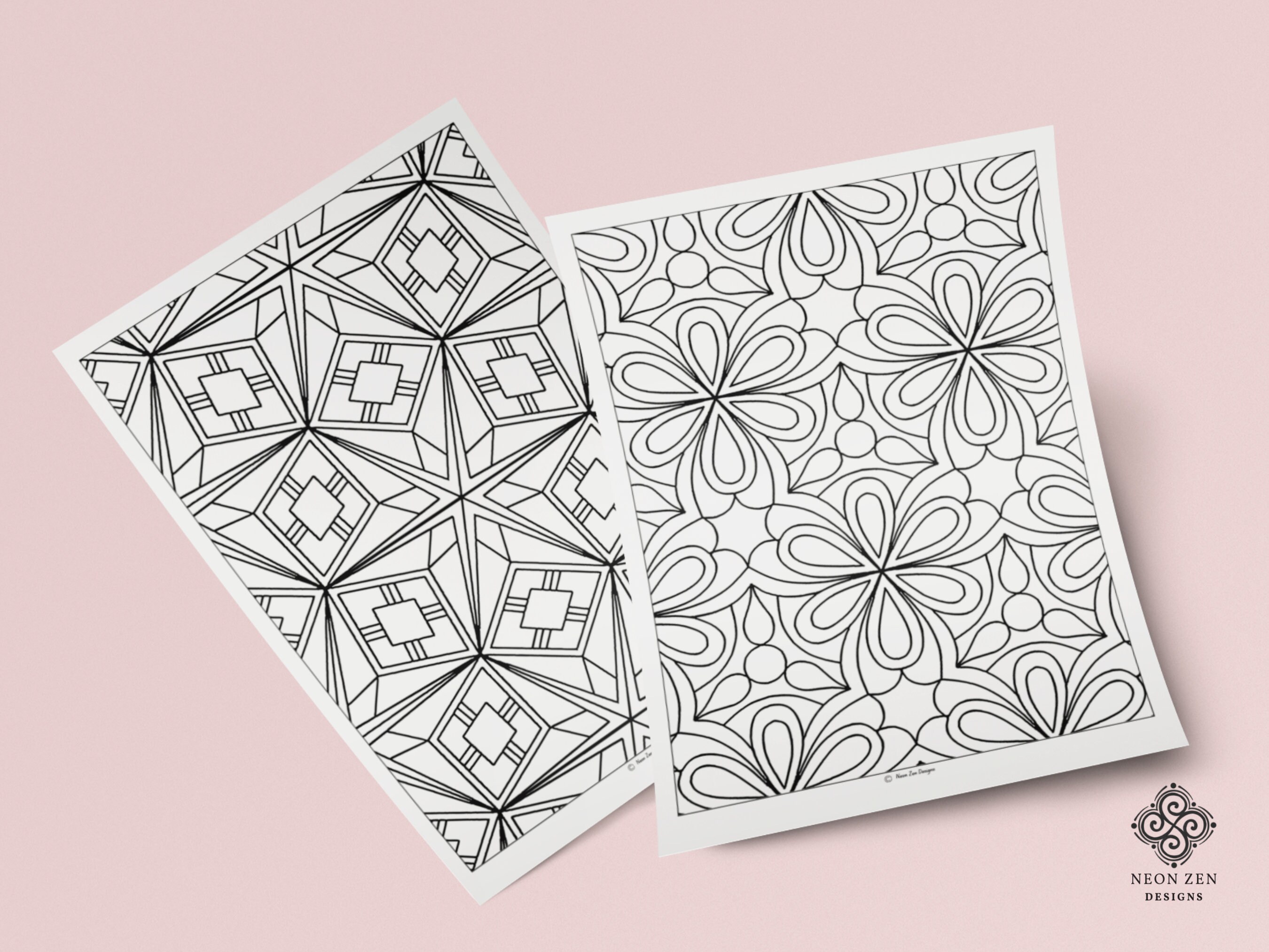 PRINTABLE Abstract Colouring Pages, Pack of 10 Colouring Sheets, Relax ...