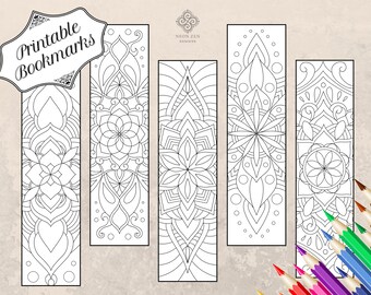 PRINTABLE Mandala Colouring Bookmarks Mini Colouring Book | Etsy