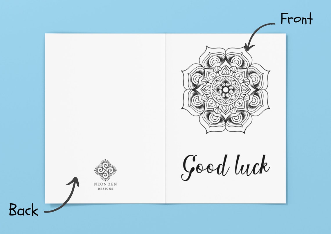 PRINTABLE Good Luck Greeting Card Colour Yourself Black and White ...