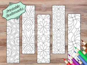 Printable Coloring Bookmarks, Digital Book Marks, Cute Printable Book ...