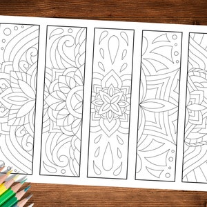 PRINTABLE Mandala Colouring Bookmarks, DIY Printable Bookmark Set ...