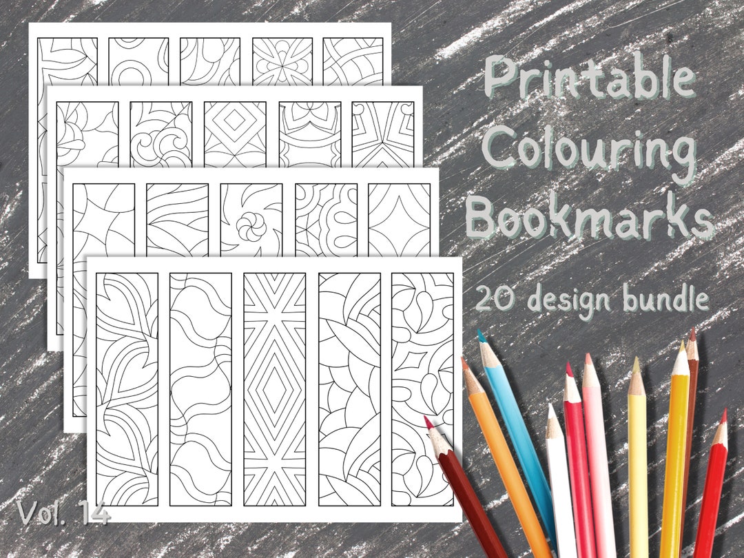 PRINTABLE Bookmarks Bundle of 20 Colouring Bookmarks Zen - Etsy