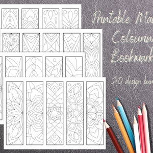 PRINTABLE Colouring Bookmarks, Bundle of 20 Printable Bookmark Set ...