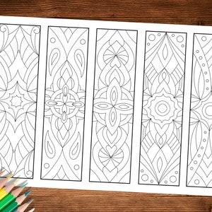 PRINTABLE 5 Mandala Colouring Bookmarks, Mini Colouring Book, DIY ...
